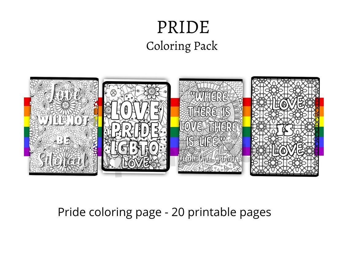 Pride Coloring Pages, Digital Download, Pride Coloring, Printable ...