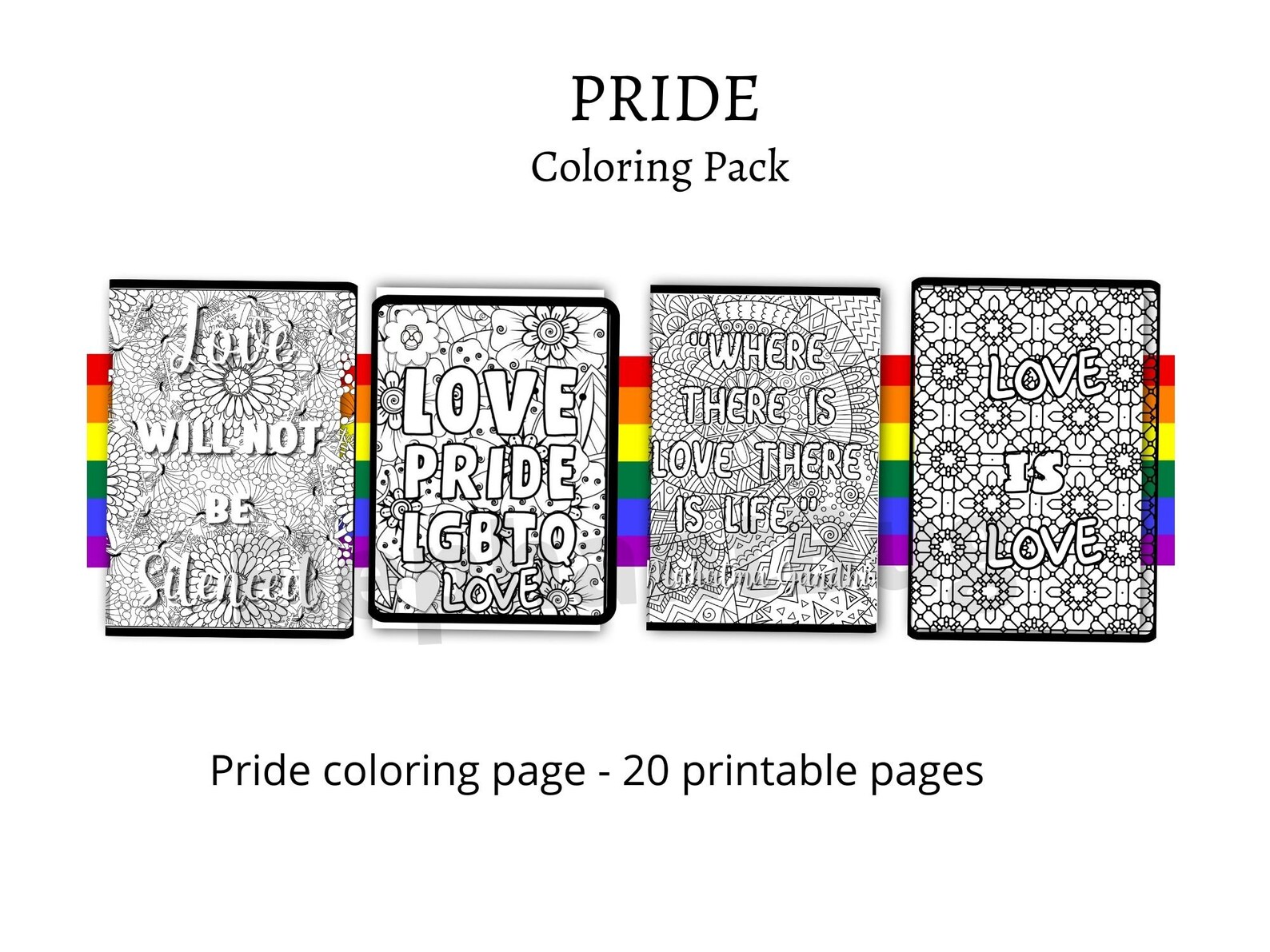 Pride Coloring Pages, Digital Download, Pride Coloring, Printable ...