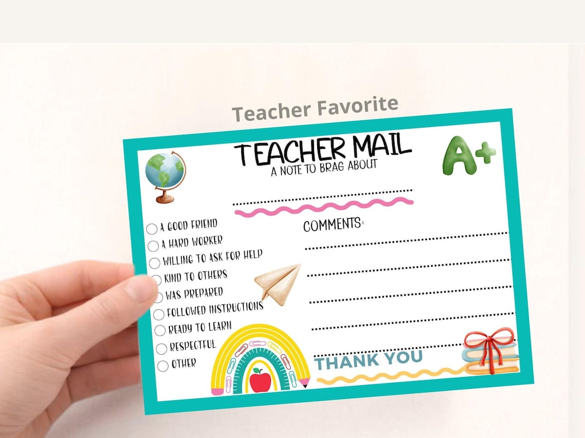 Teacher Brag Notes Printable | Teacher Mail Happy Mail | Positive ...