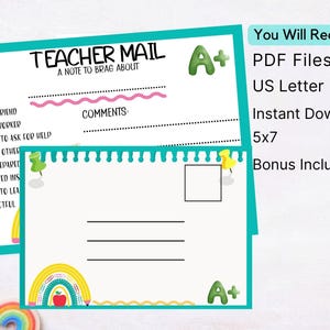 Teacher Brag Notes Printable | Teacher Mail Happy Mail | Positive ...
