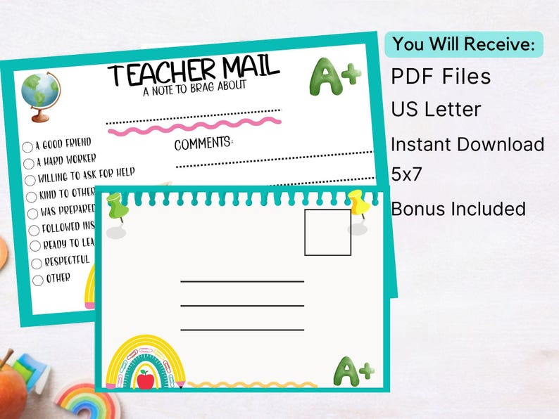 Teacher Brag Notes Printable | Teacher Mail Happy Mail | Positive ...