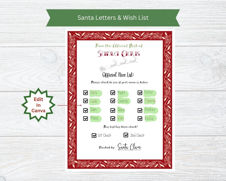 EDITABLE BUNDLE Approved Letter From Santa, Kids Letter to Santa ...