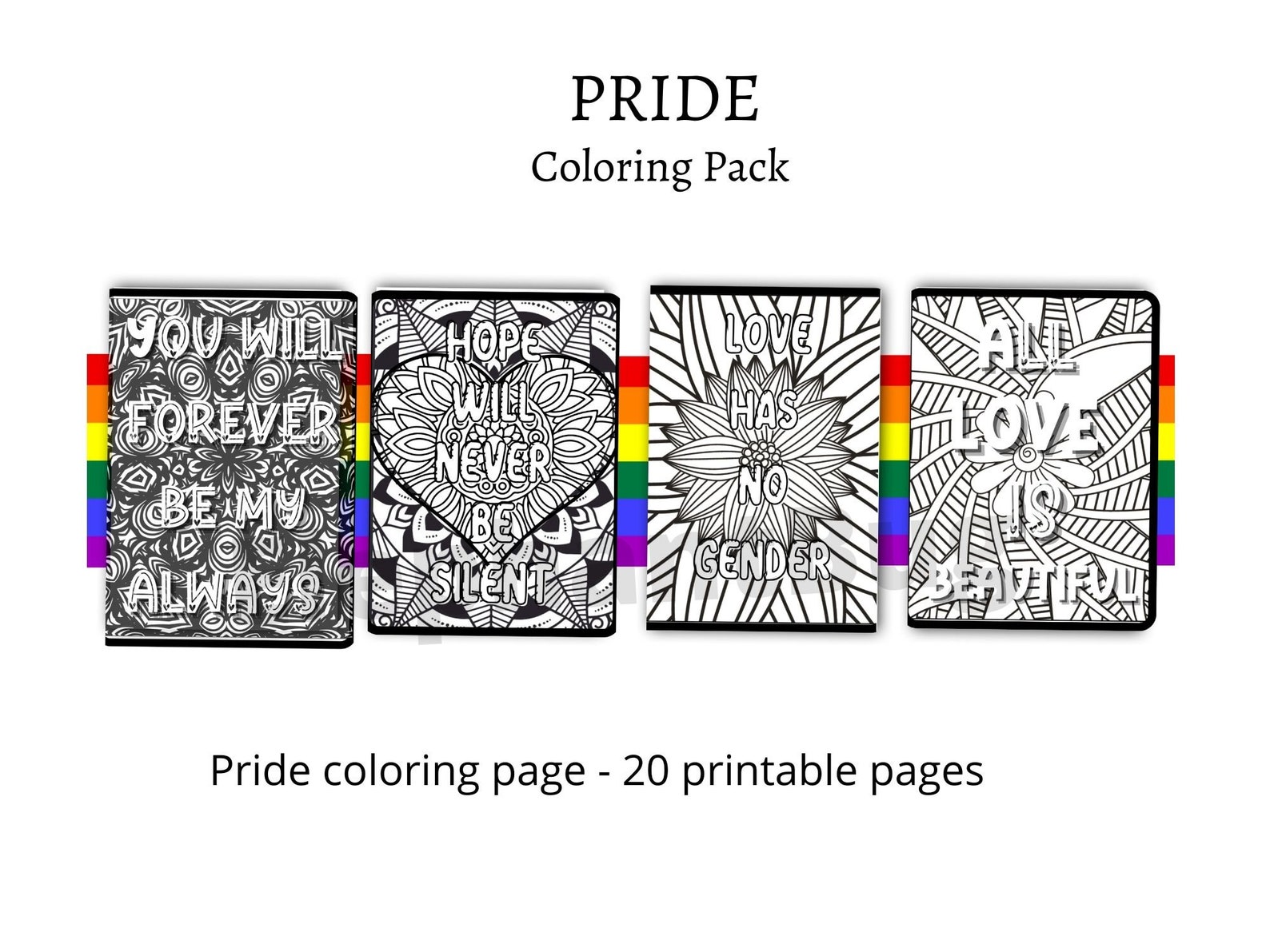 Pride Coloring Pages, Digital Download, Pride Coloring, Printable ...
