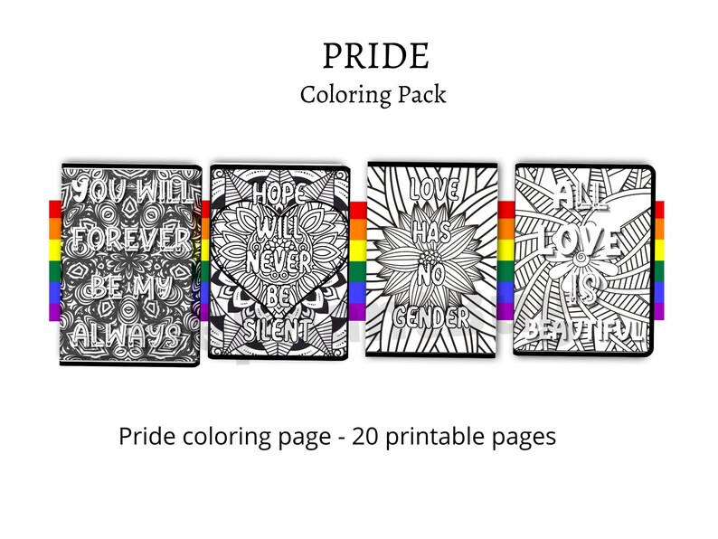 Pride Coloring Pages, Digital Download, Pride Coloring, Printable ...
