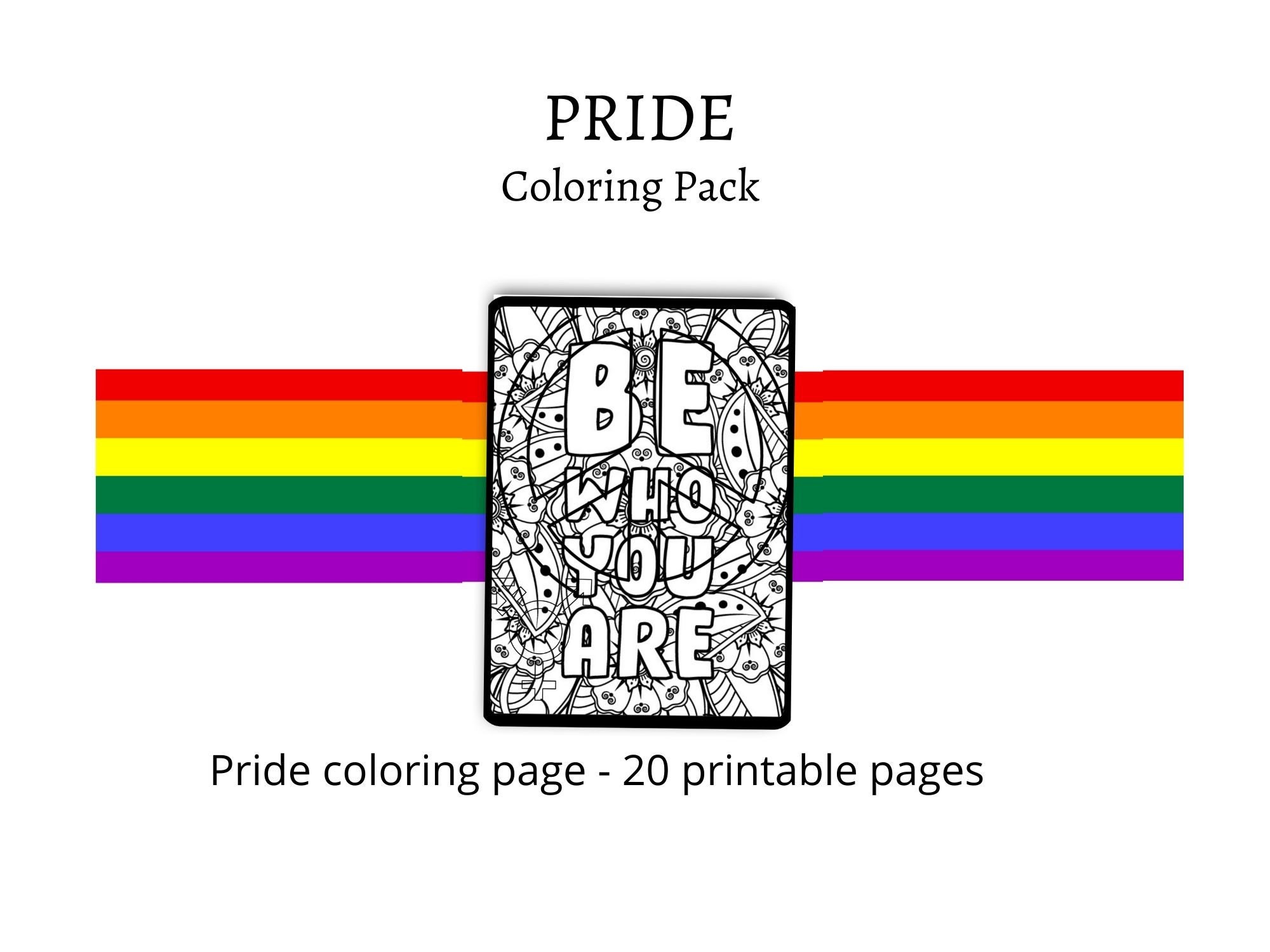 Pride Coloring Pages, Digital Download, Pride Coloring, Printable ...
