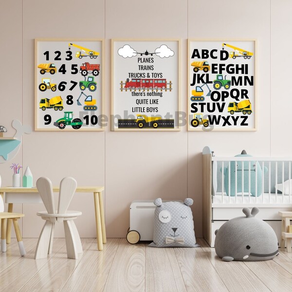 Truck Alphabet Poster - Etsy