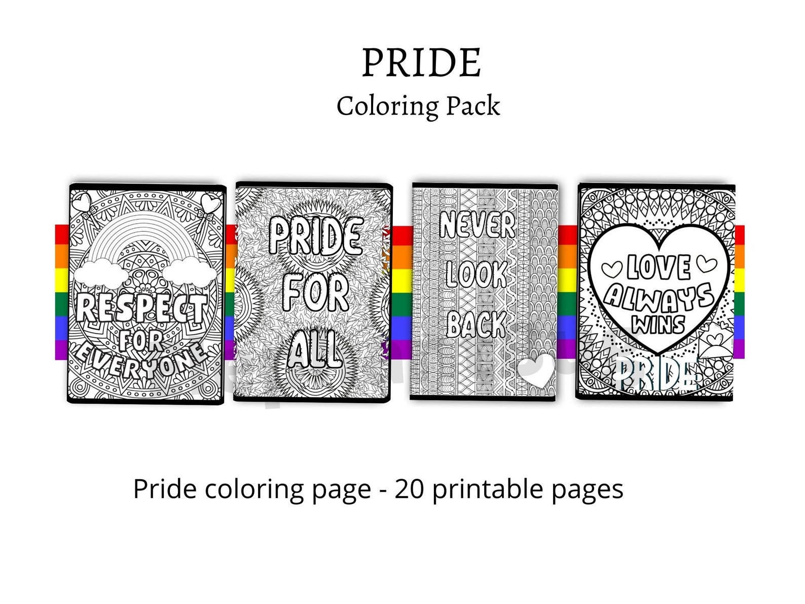 Pride Coloring Pages, Digital Download, Pride Coloring, Printable ...