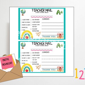 Teacher Brag Notes: Positive Student Report (PDF) - Etsy