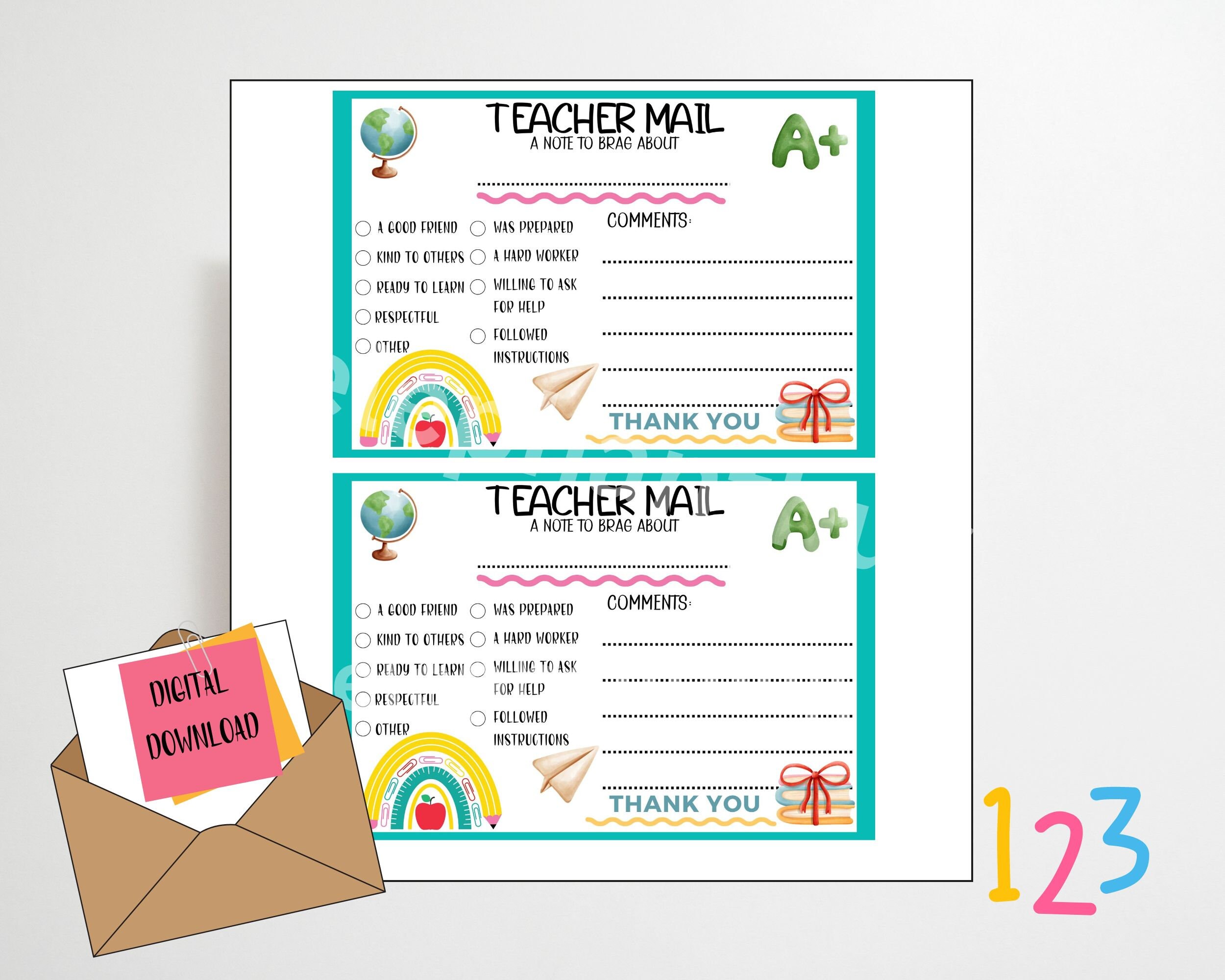 Teacher Brag Notes: Positive Student Report (PDF) - Etsy