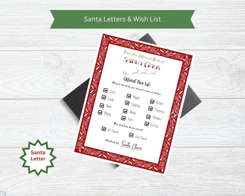 EDITABLE BUNDLE Approved Letter From Santa, Kids Letter to Santa ...