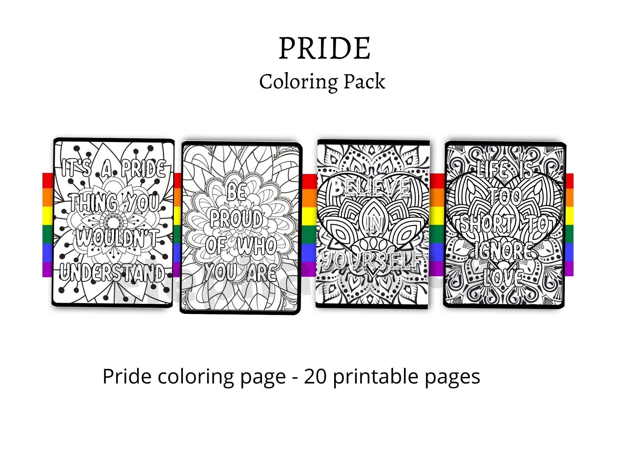 Pride Coloring Pages, Digital Download, Pride Coloring, Printable ...