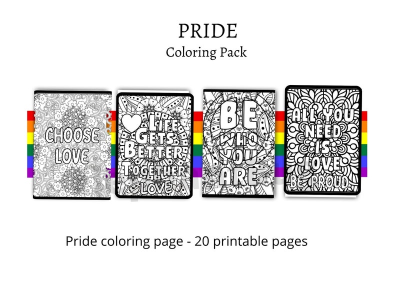 Pride Coloring Pages, Digital Download, Pride Coloring, Printable ...