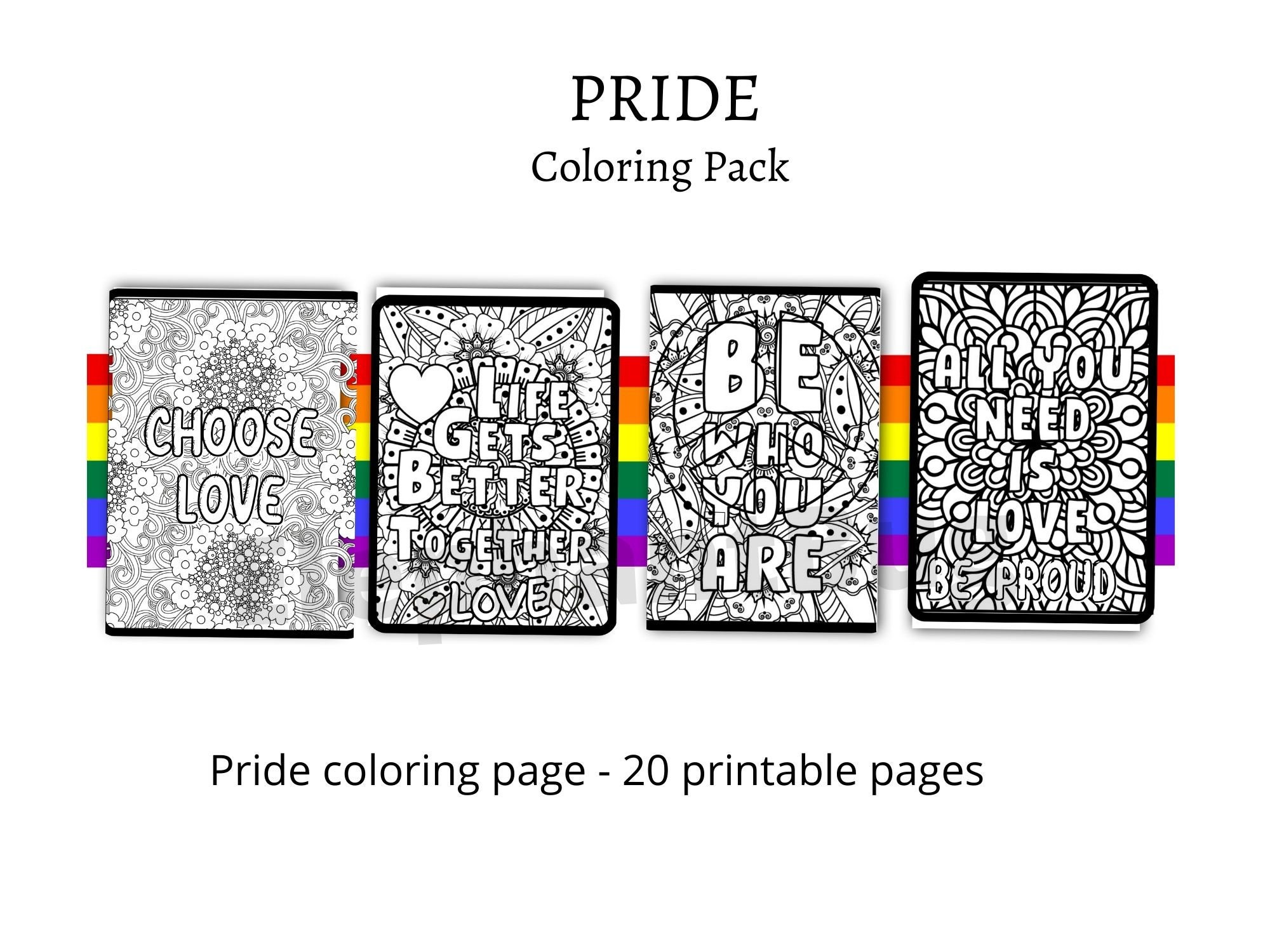 Pride Coloring Pages, Digital Download, Pride Coloring, Printable ...