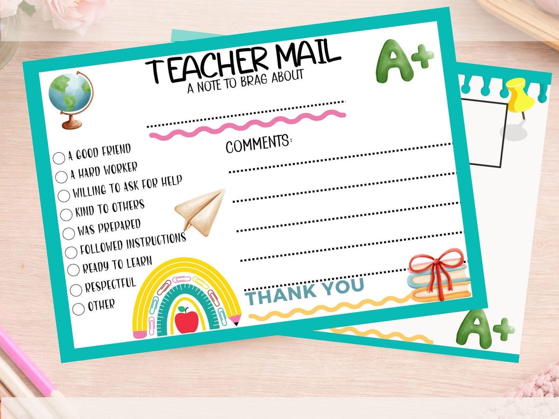 Teacher Brag Notes Printable | Teacher Mail Happy Mail | Positive ...
