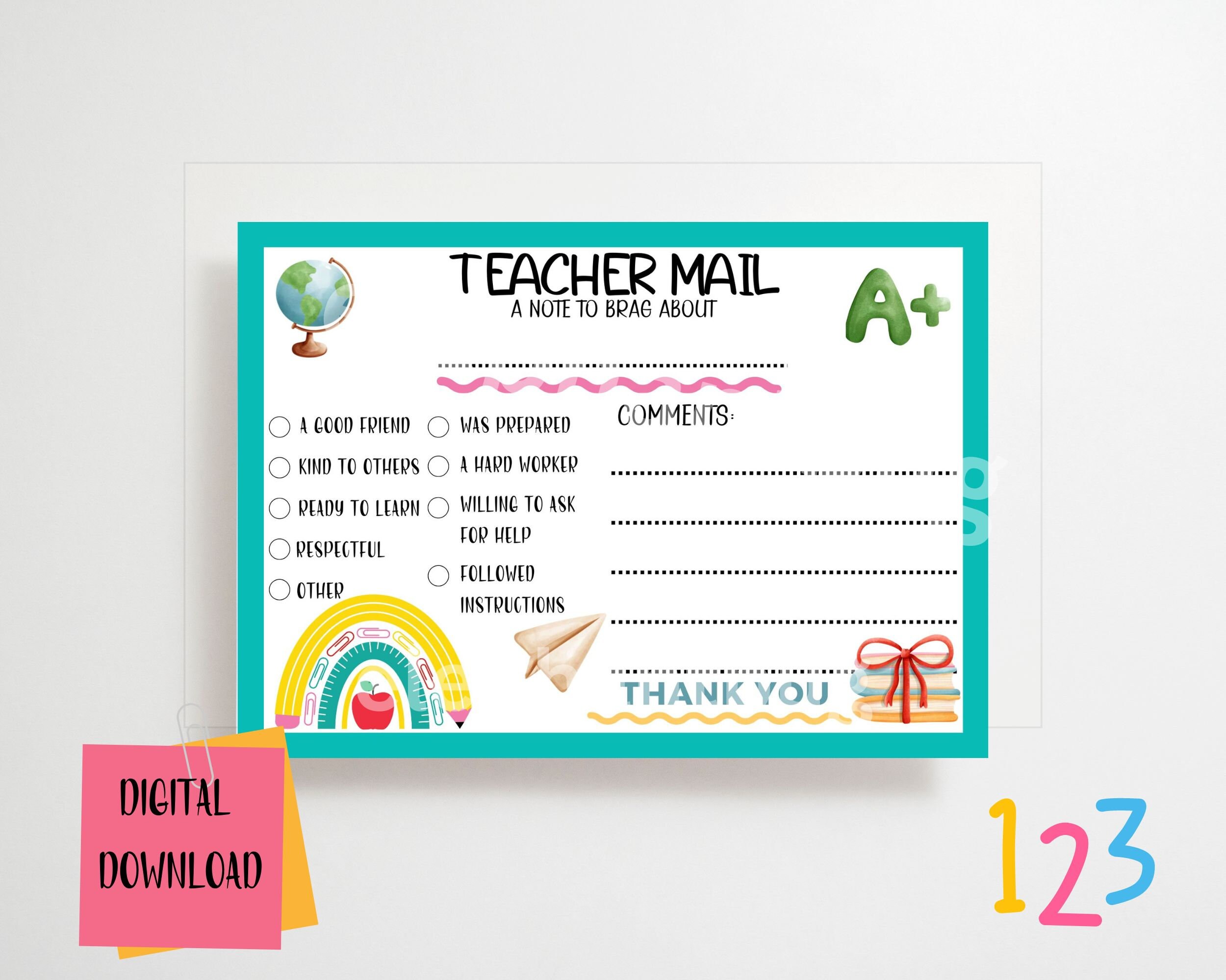 Teacher Brag Notes: Positive Student Report (PDF) - Etsy
