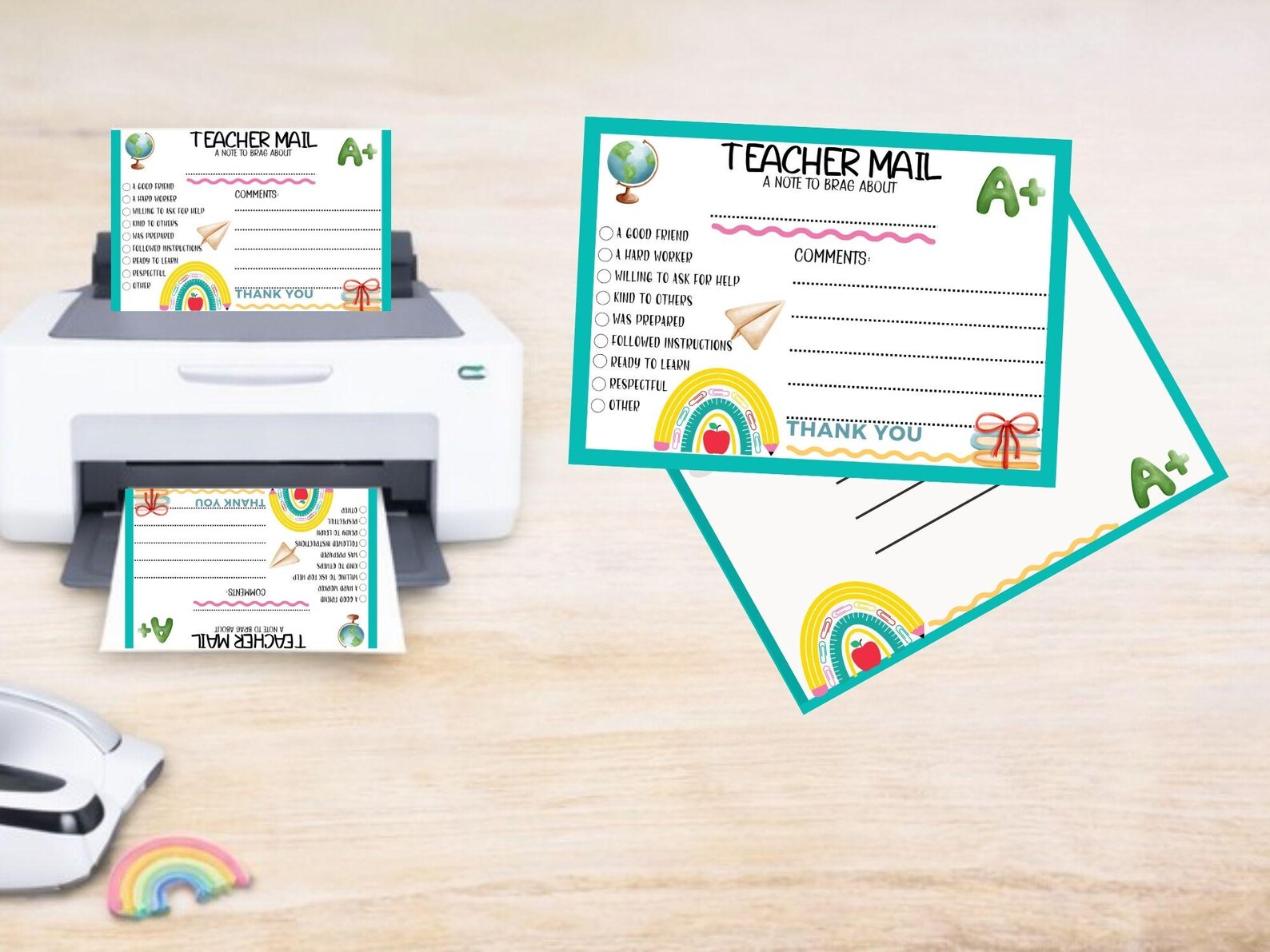Teacher Brag Notes | Positive Student Report Cards (PDF Printable 5x7 ...