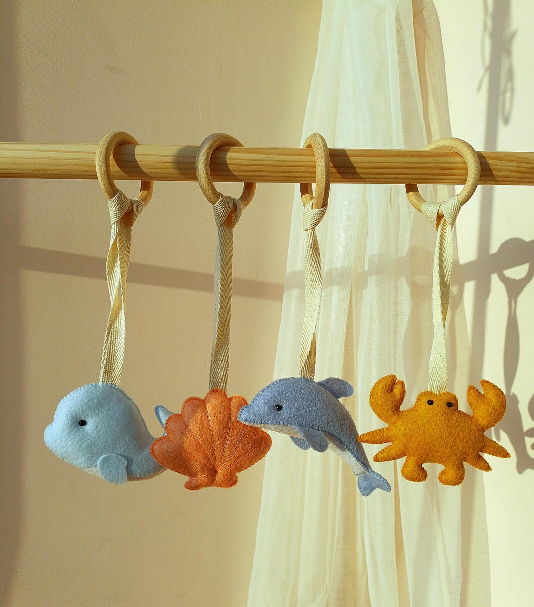 Nautical Baby Play Gym Toys: Felt Ocean Animals - Etsy