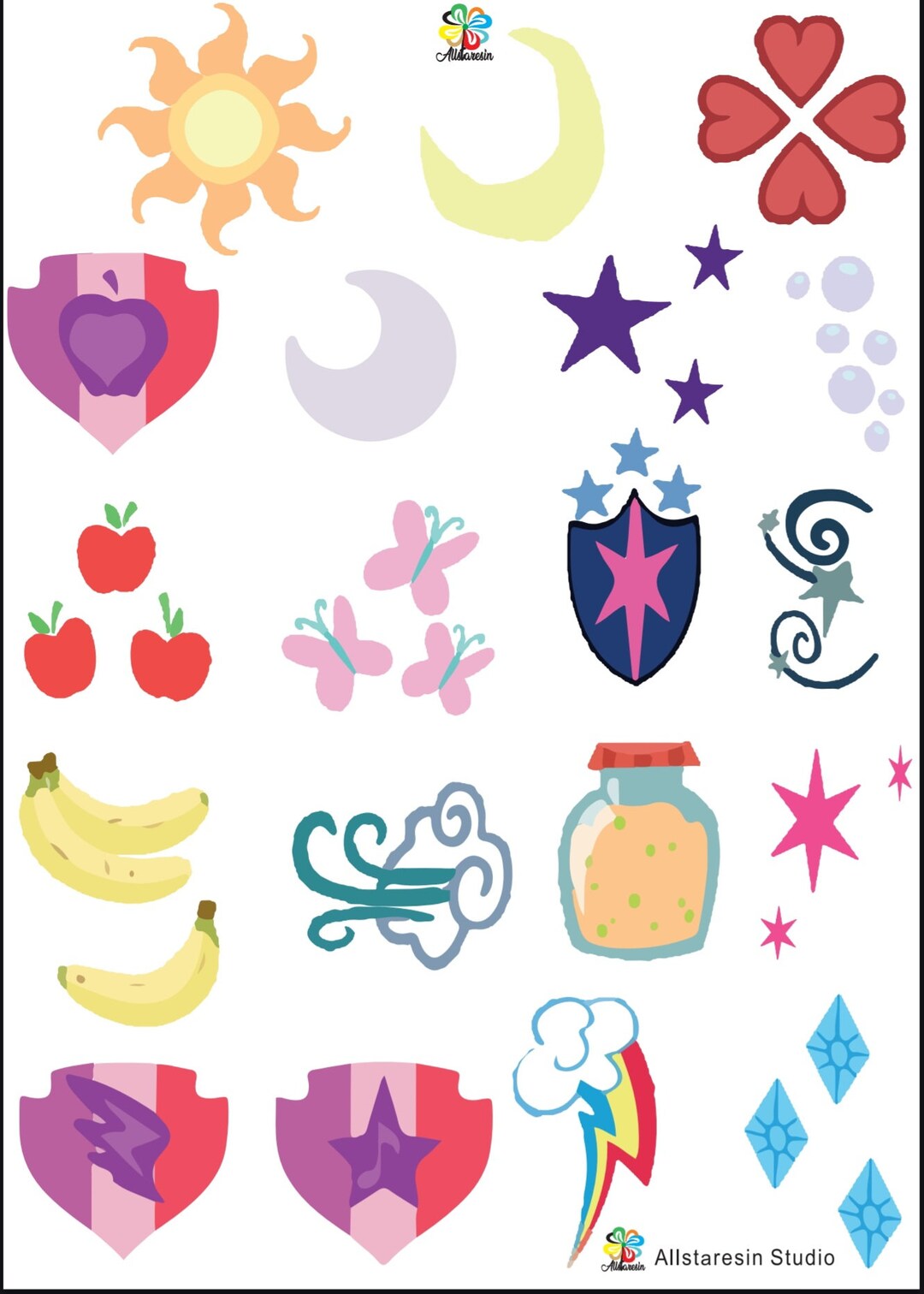 Custom- 3D Emojis(20 Pcs) Colored Acetate, Colorful Vinly Transparent ...