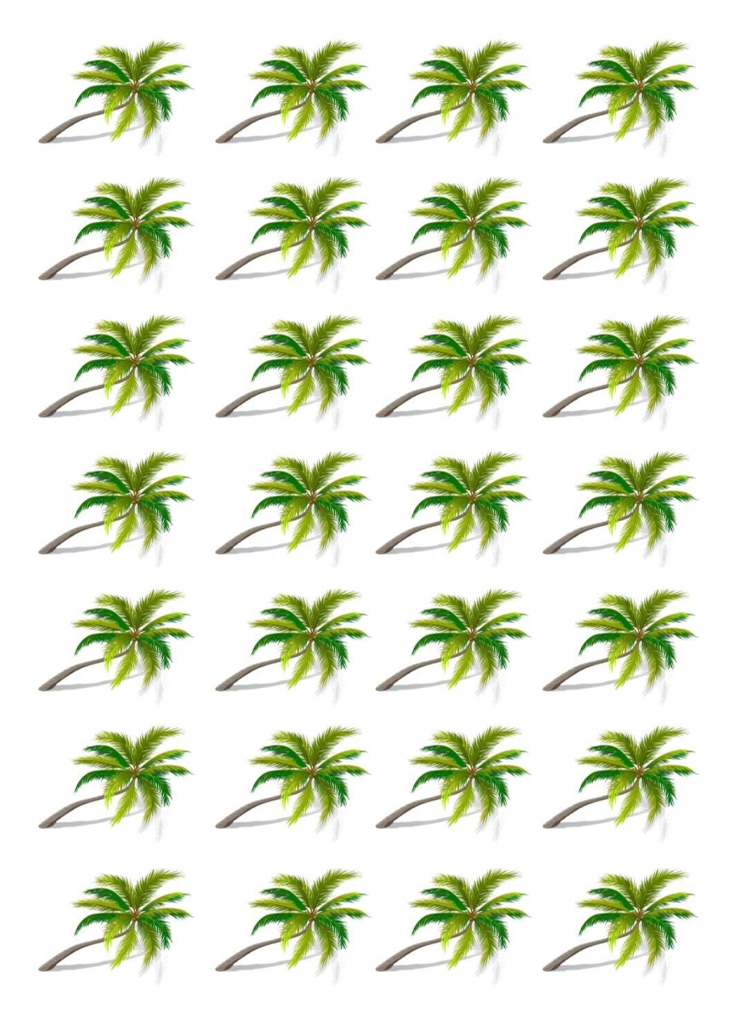 3D "palm Tree" Transparent Film and Sticker, 28 PCS, Resin Art, Epoxy ...