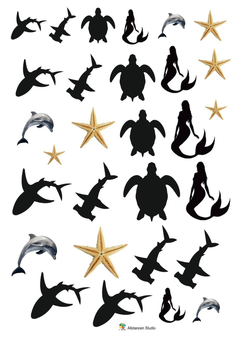 3D Shark Mermaids Starfish Dolphins Turtels Mega Mix - Etsy