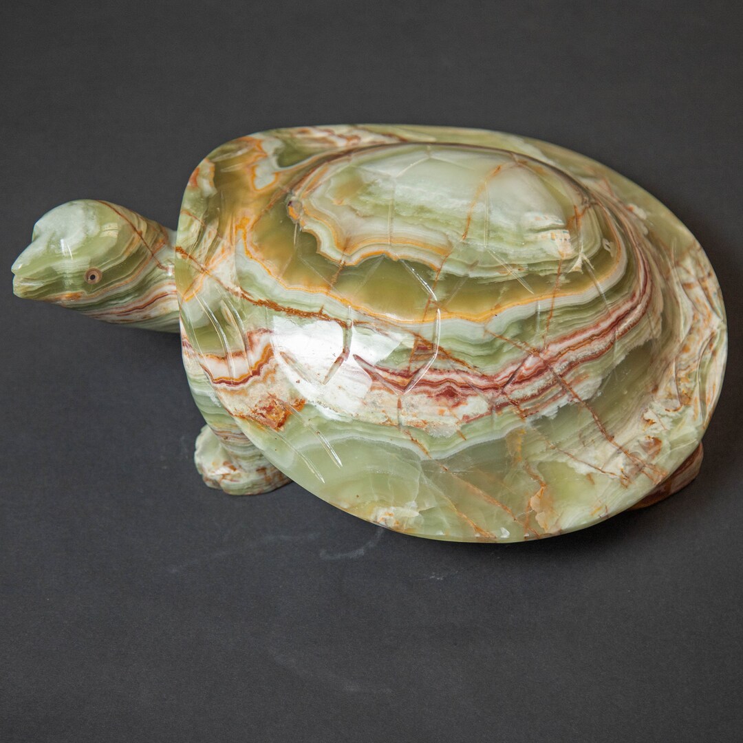 Handmade Green Calcite Turtle Sculpture, Metaphysical Stone Decor - Etsy