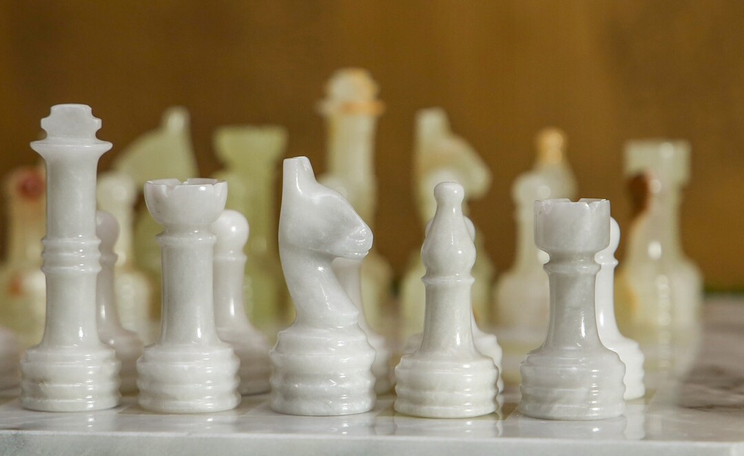 Handmade Stone Chess Pieces Unique Gift for Him, Boyfriend, Dad or ...
