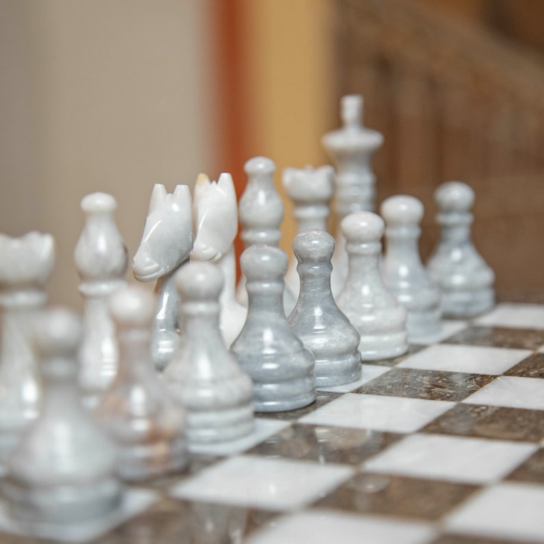 Handmade Marble Chess Set – Stone Pieces, Housewarming Gift - Etsy