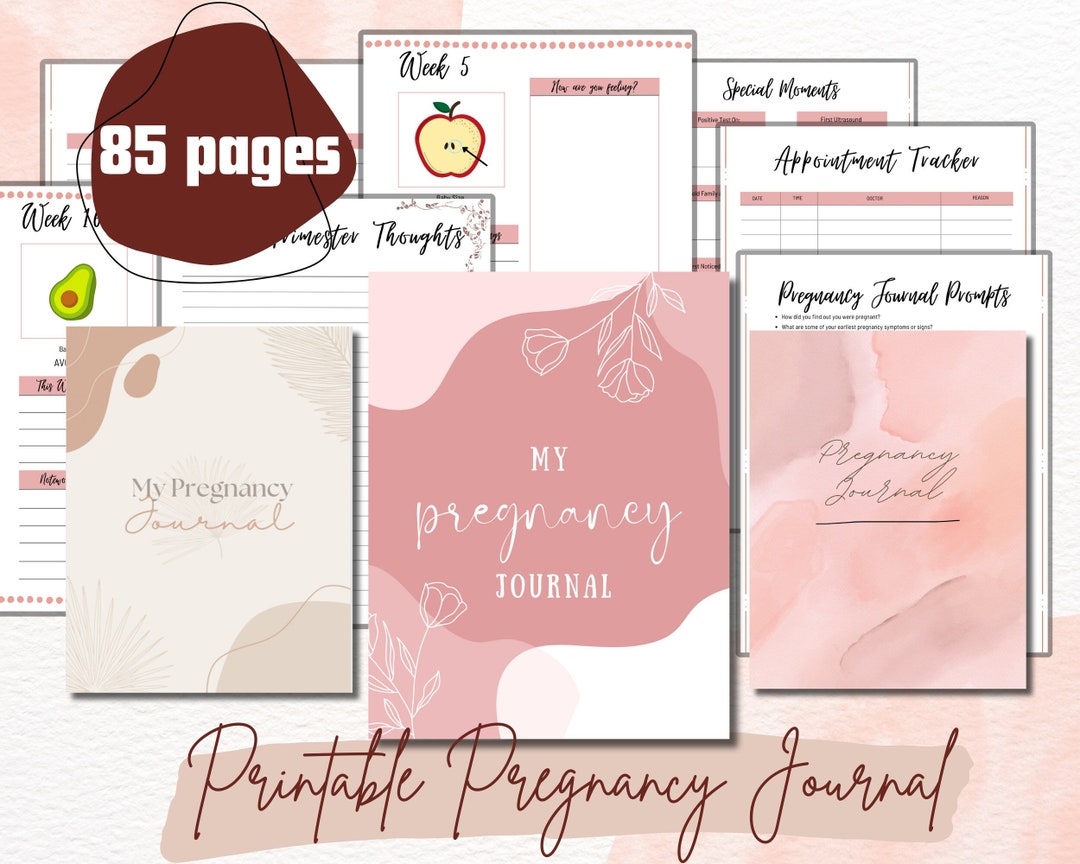 Pregnancy Journal Printable, Pregnancy Planner Gift for Mom to Be ...