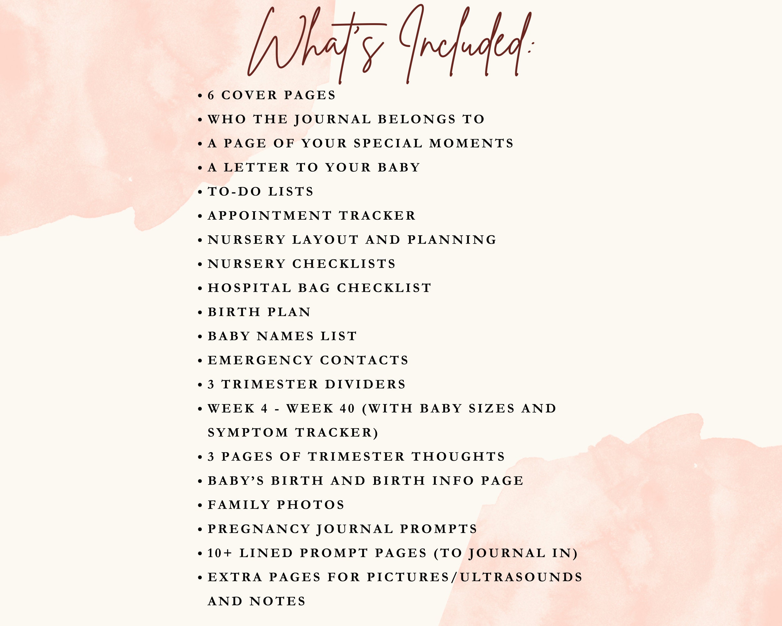 Pregnancy Journal Printable, Pregnancy Planner Gift for Mom to Be ...