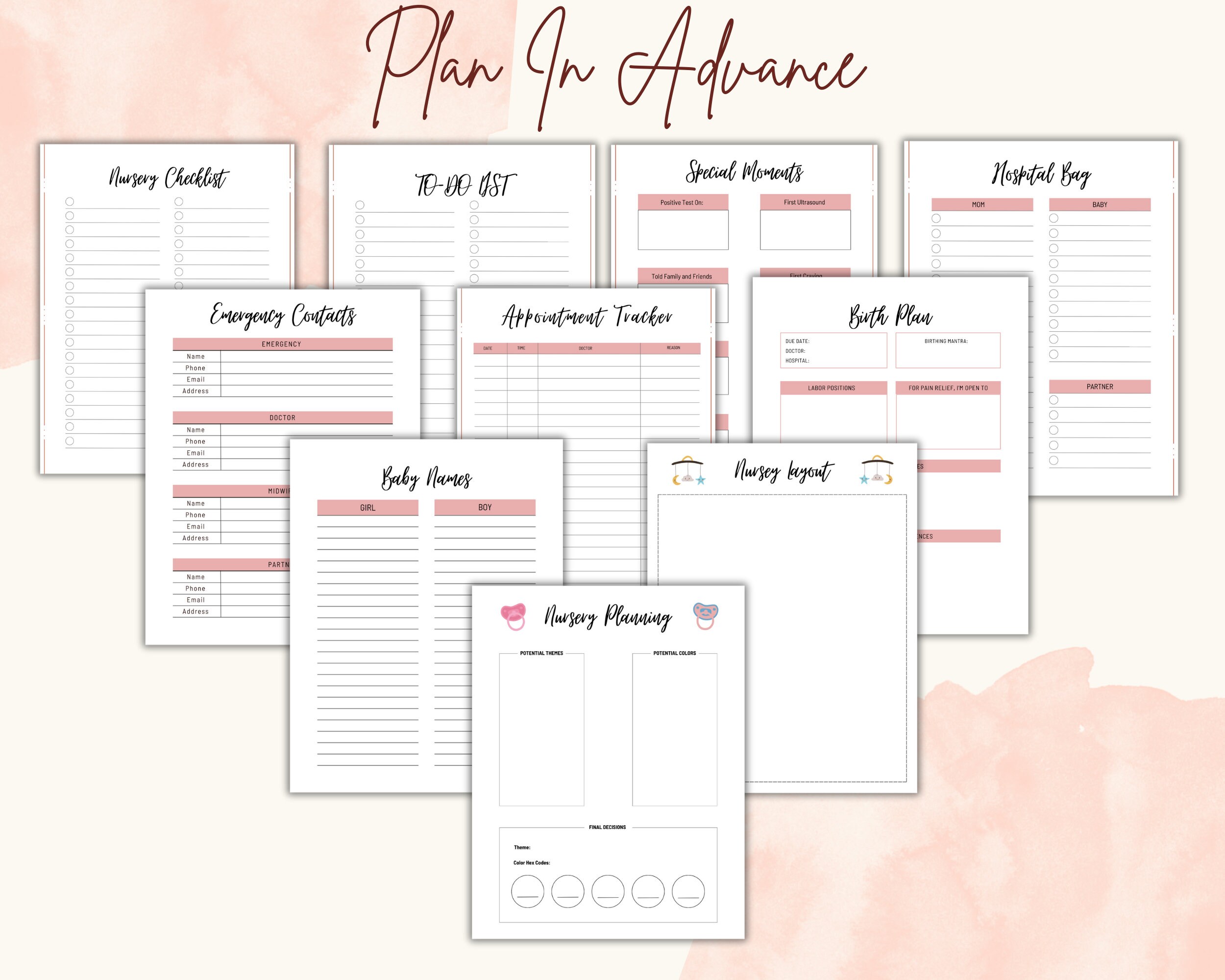 Pregnancy Journal Printable, Pregnancy Planner Gift for Mom to Be ...