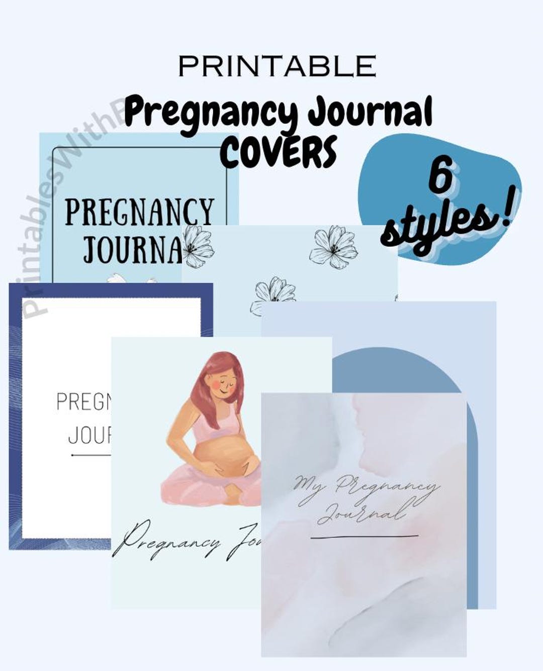 6 Different Pregnancy Planner Covers and Templates - to Be Printed or ...