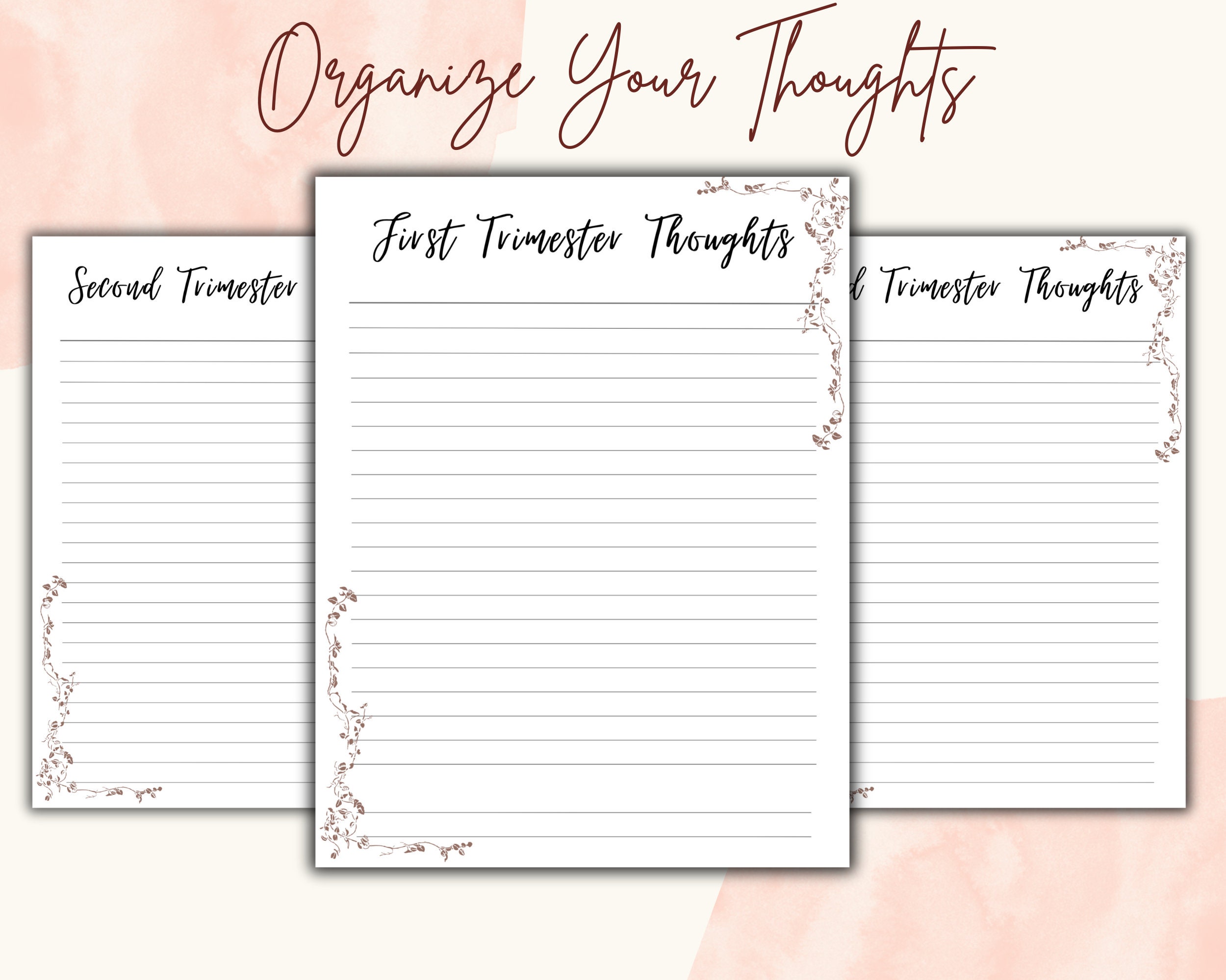 Pregnancy Journal Printable, Pregnancy Planner Gift for Mom to Be ...