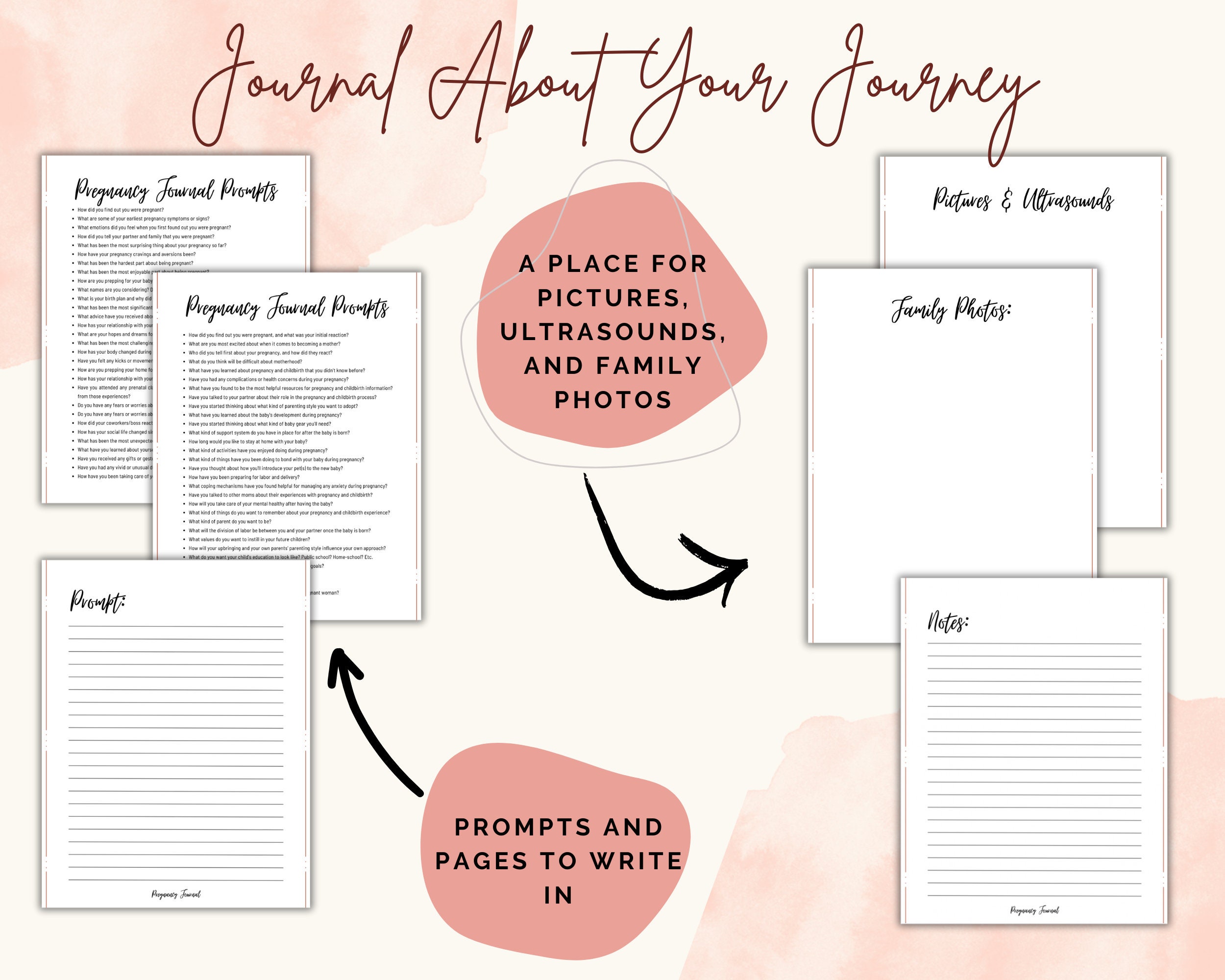 Pregnancy Journal Printable, Pregnancy Planner Gift for Mom to Be ...