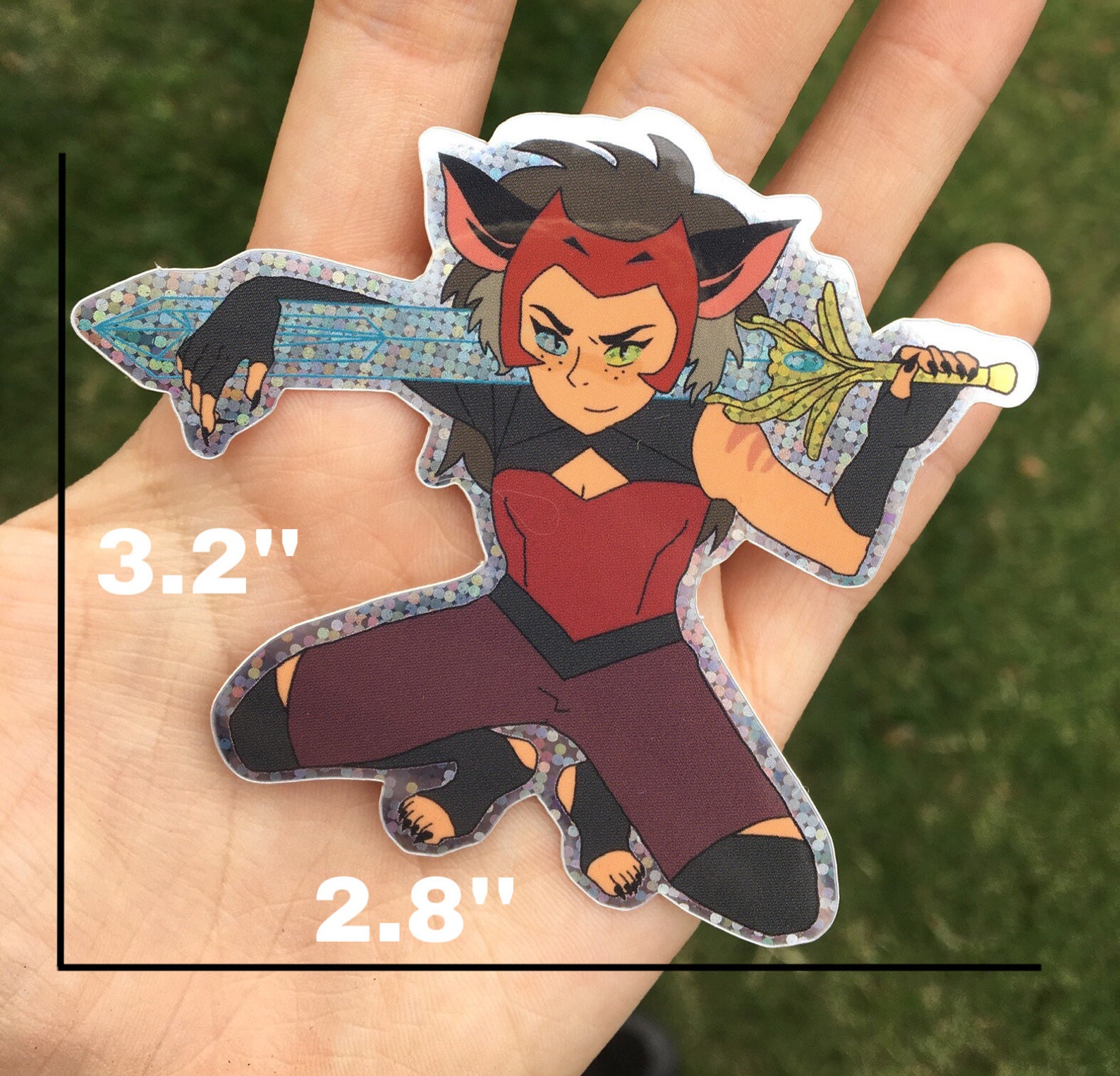 Catra Holding Sword She-ra Glitter Sticker - Etsy