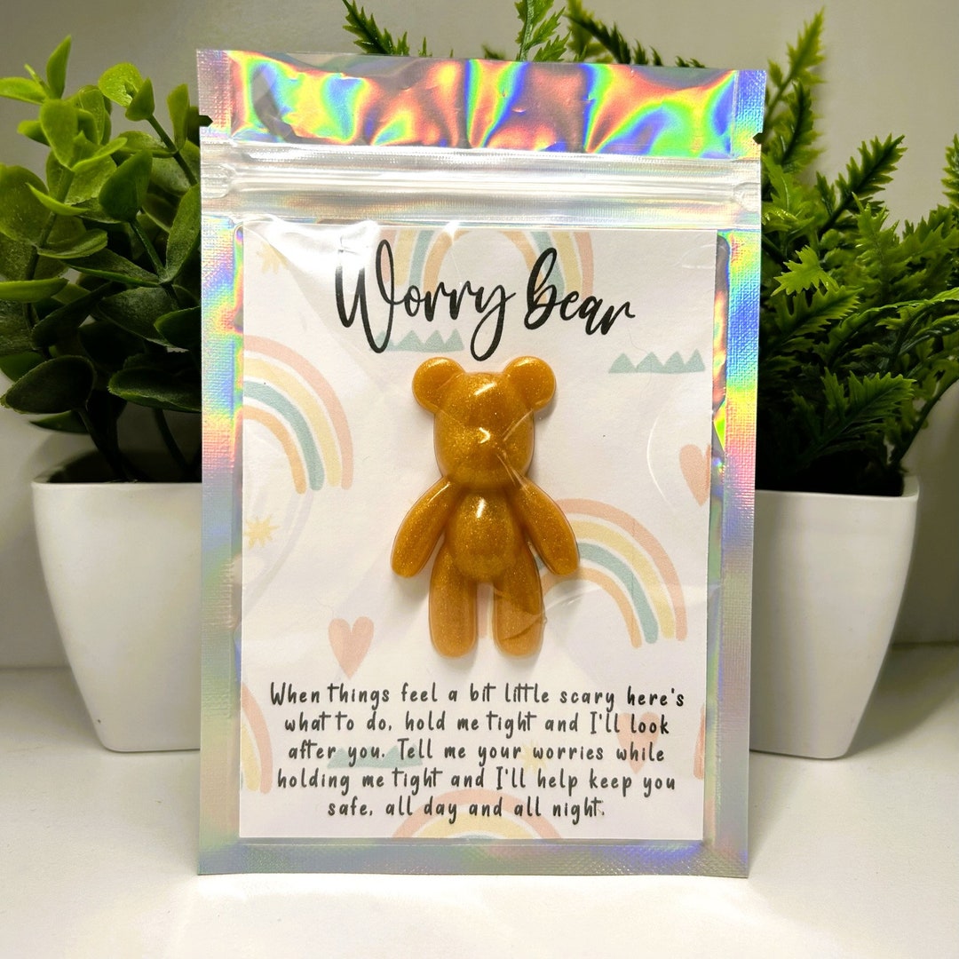 Worry Bear Pocket Hug, Anxiety Mental Health Token, School Anxiety ...