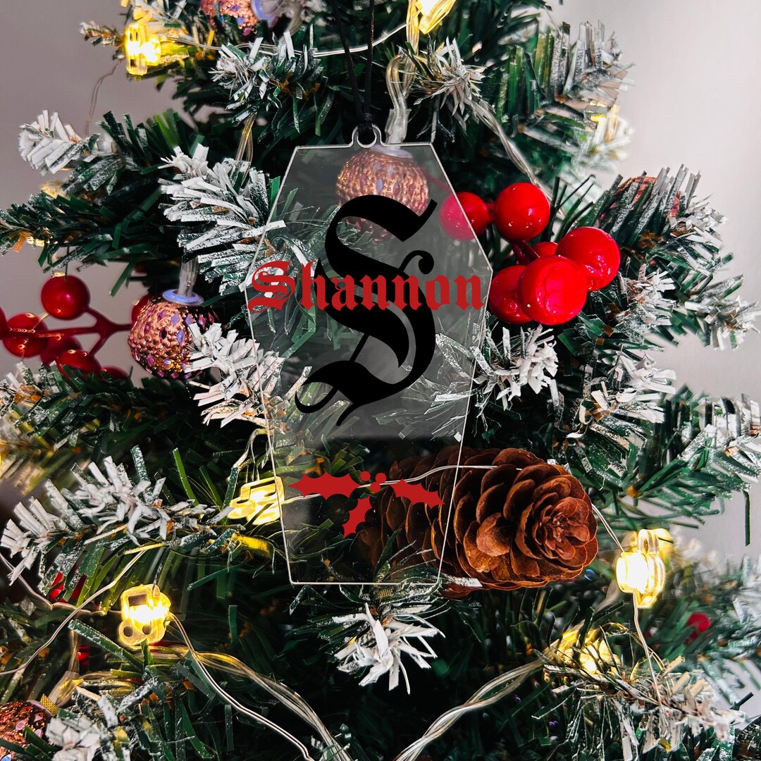 Gothic Christmas Tree Decoration, Personalised Bauble, Alternative Tree ...