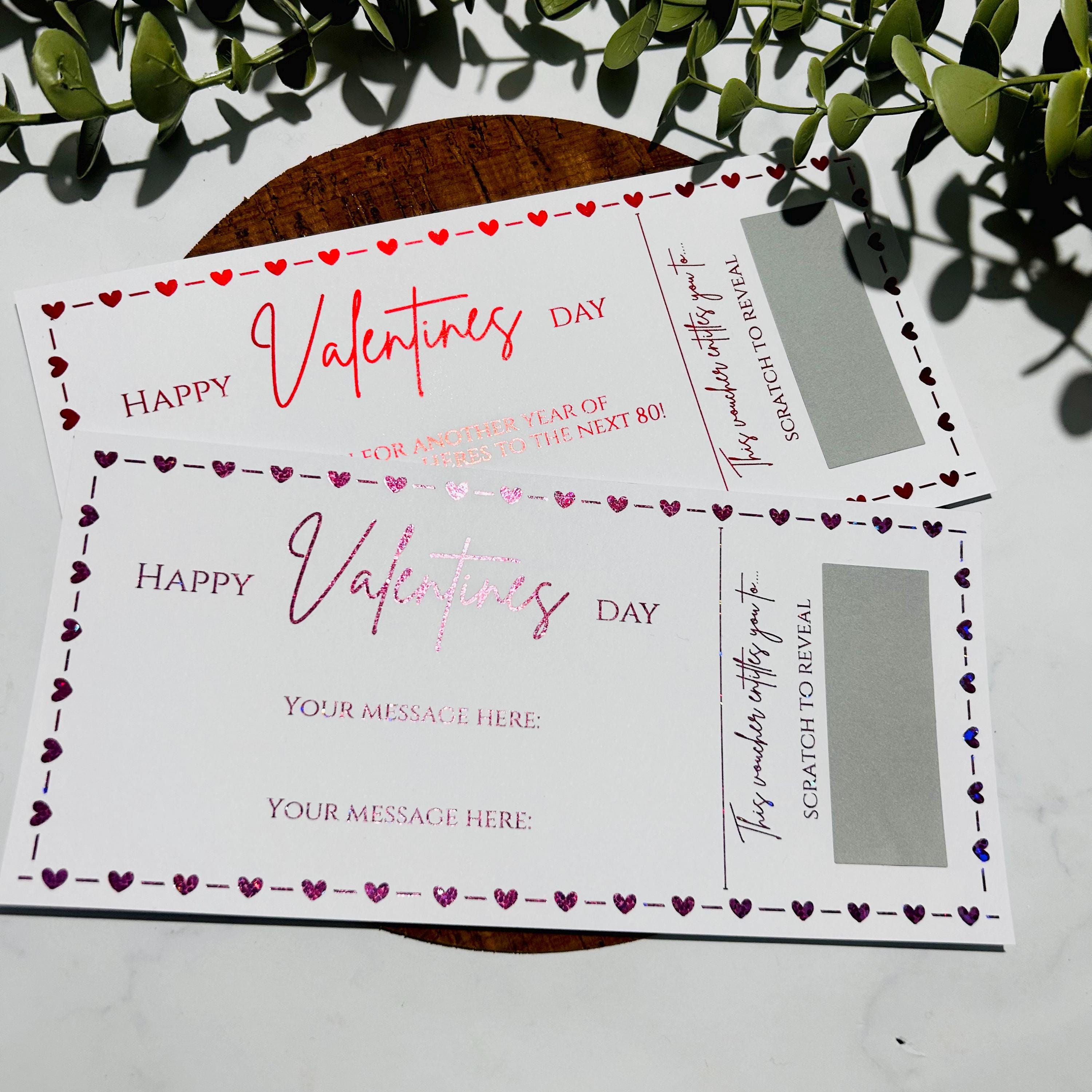 Scratch and Reveal Voucher, Valentines Scratch Off, Custom Reveal ...