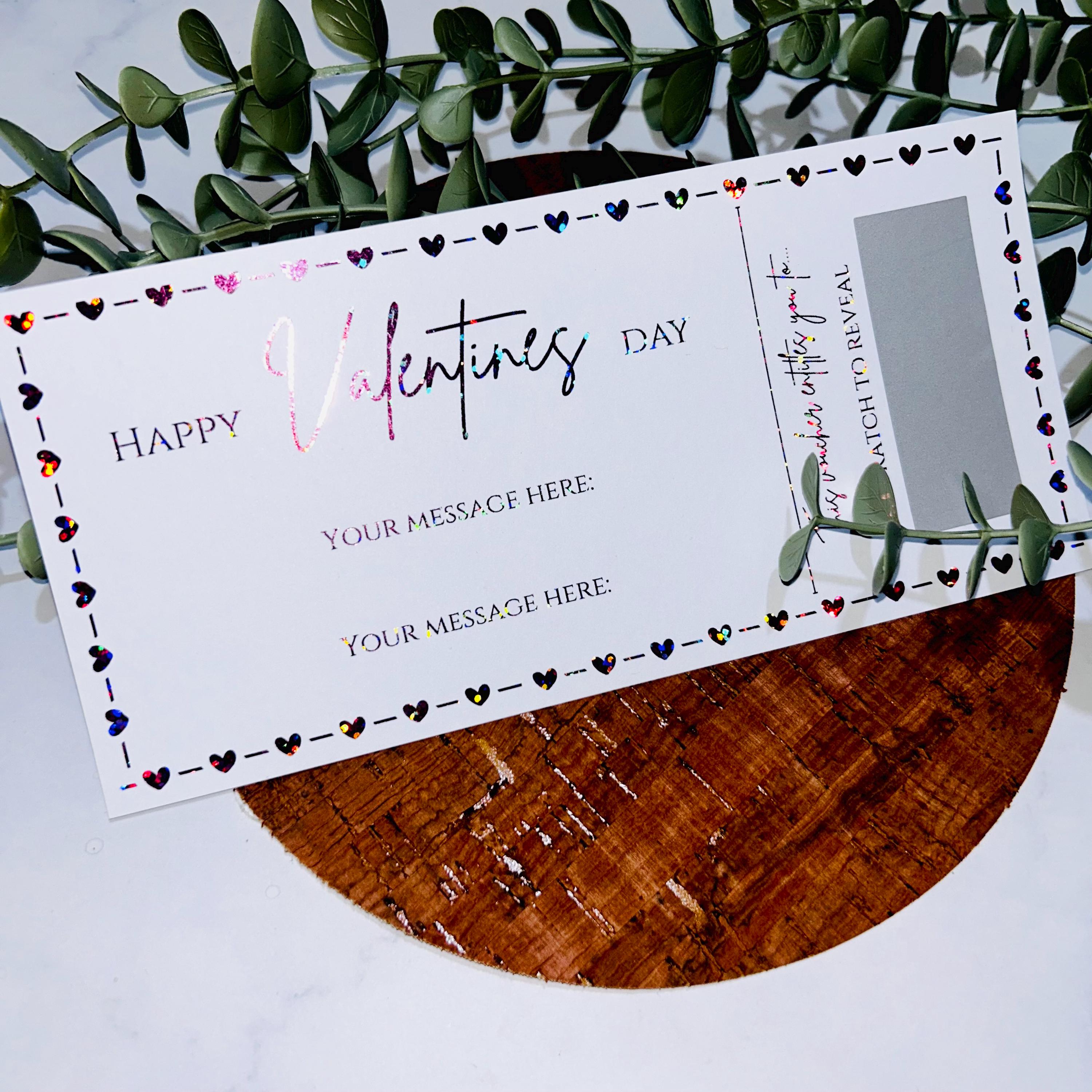 Scratch and Reveal Voucher, Valentines Scratch Off, Custom Reveal ...