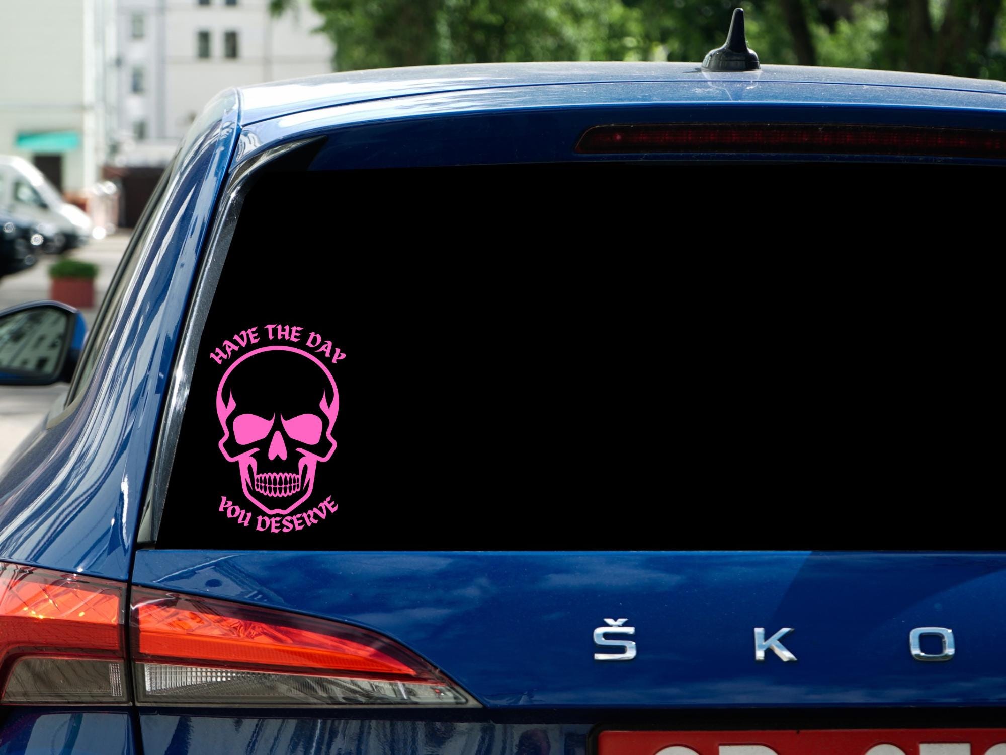 Funny Car Stickers, Skull Car Decal, Goth Car Accessories, Have Day You ...