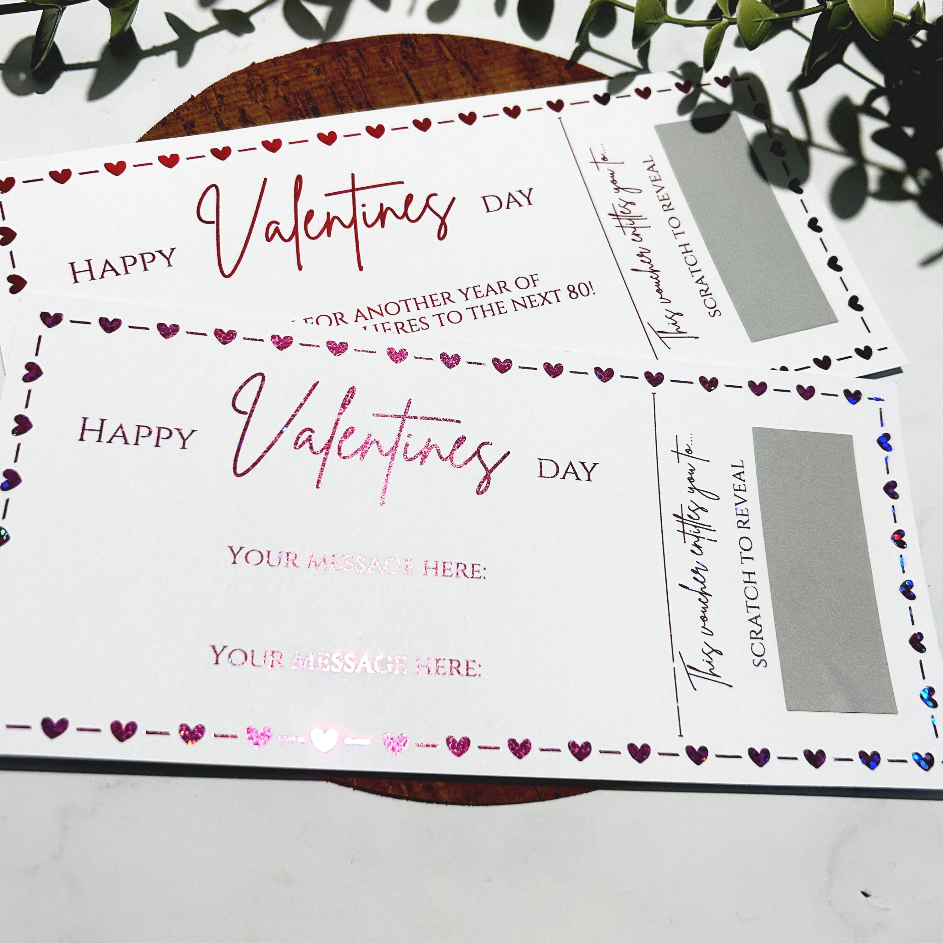 Scratch and Reveal Voucher, Valentines Scratch Off, Custom Reveal ...