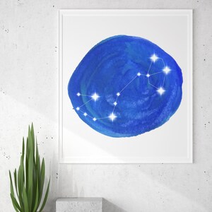 12 Zodiac Constellation Digital Bundle, Watercolor Astrology Signs ...