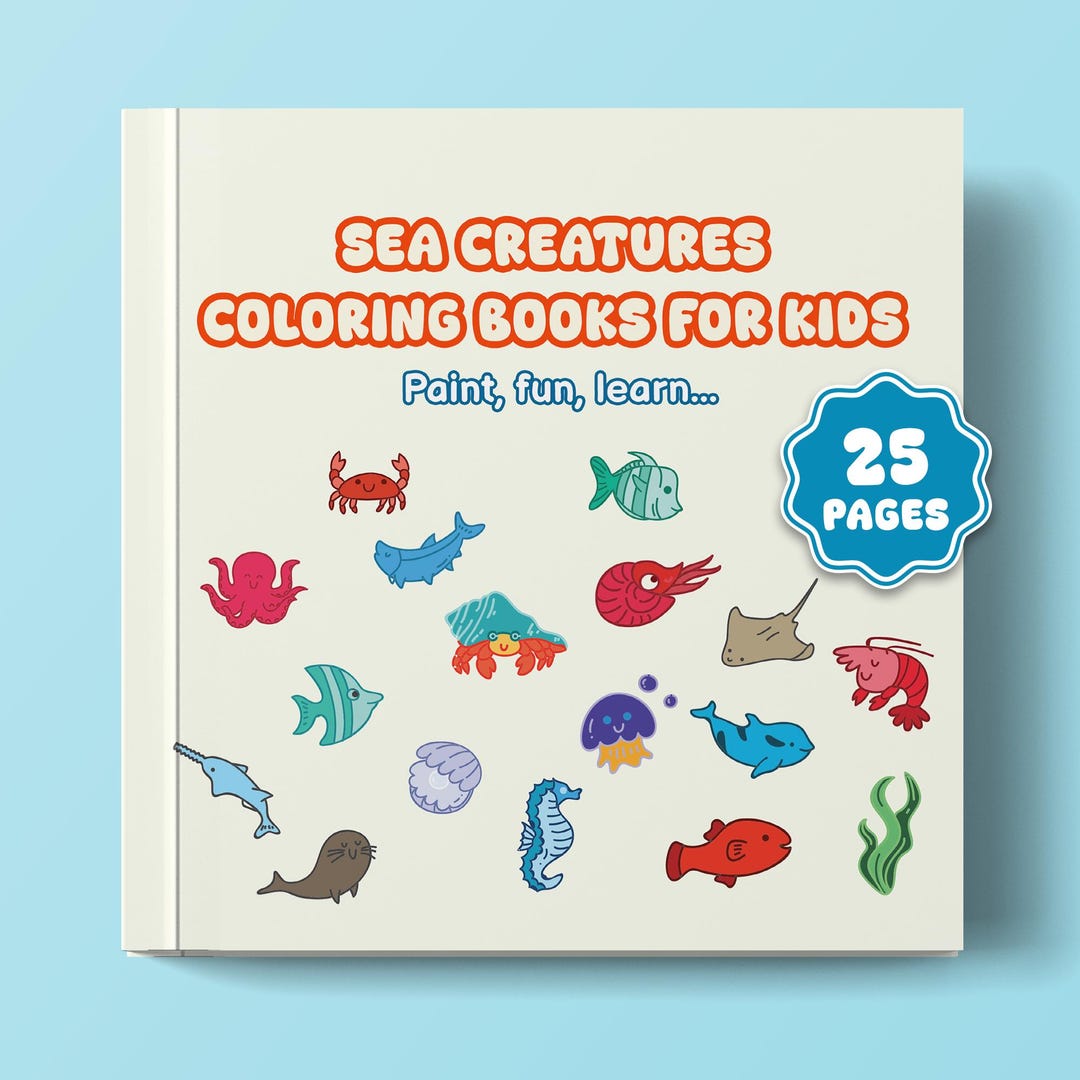 Ocean Animals Coloring Book, Sea Creatures Coloring Pages, Fun ...