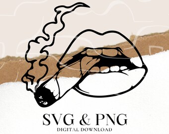 Lips Smoking Svg | Etsy