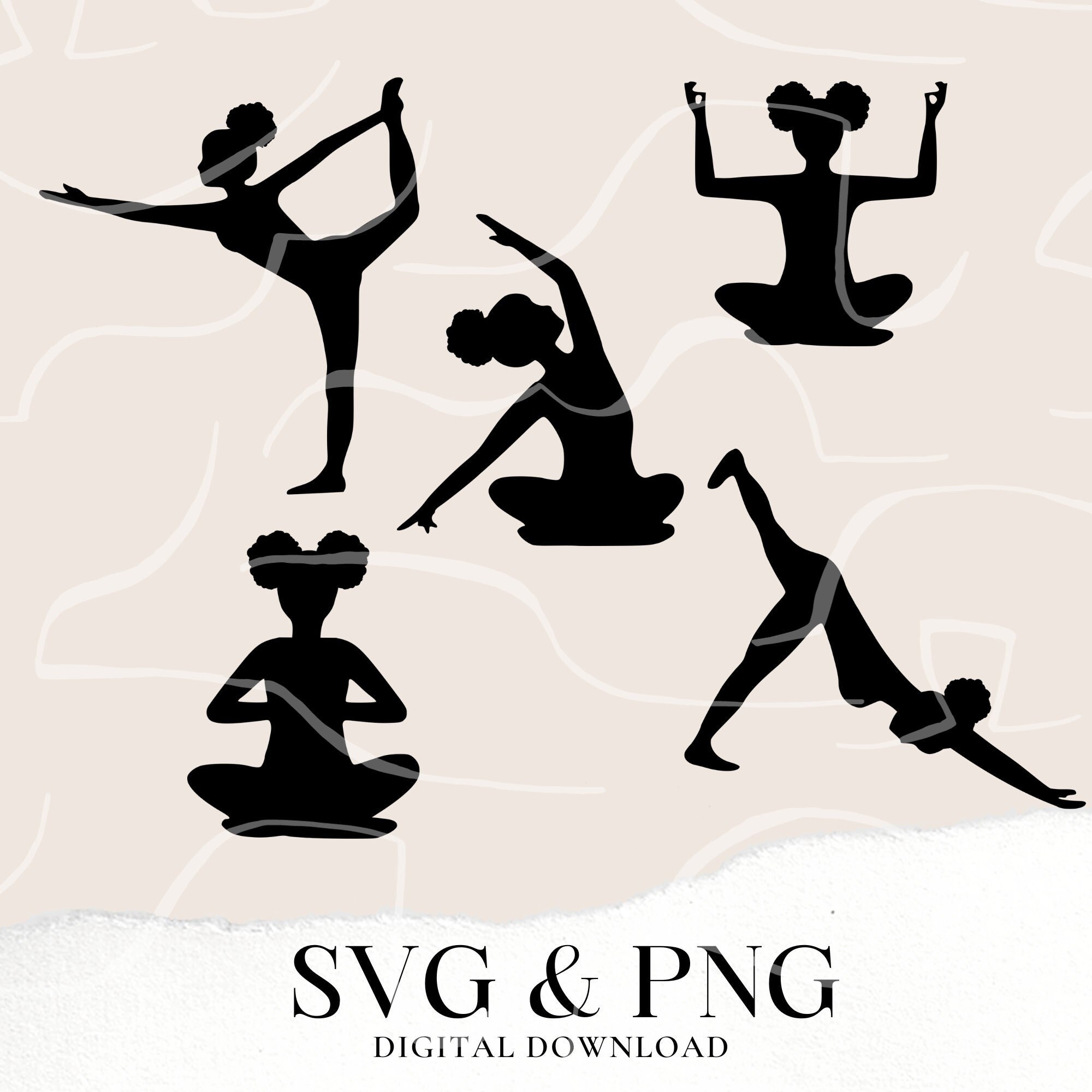 Black Woman Yoga Poses SVG Black Girl Magic SVG Gift for Yogi Black ...