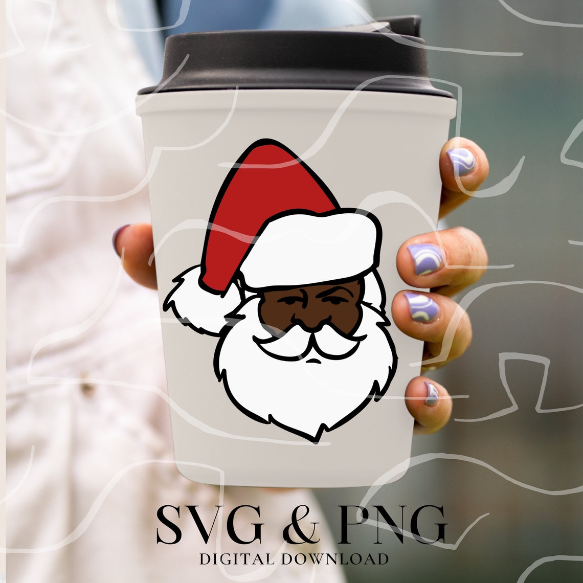 African American Santa SVG Black Santa SVG Christmas SVG - Etsy