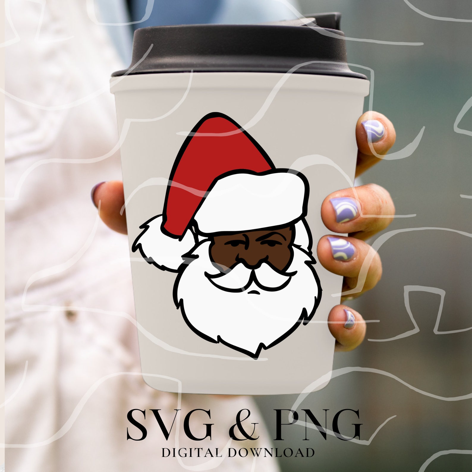 African American Santa SVG - Black Santa SVG - Christmas SVG - Jolly St ...