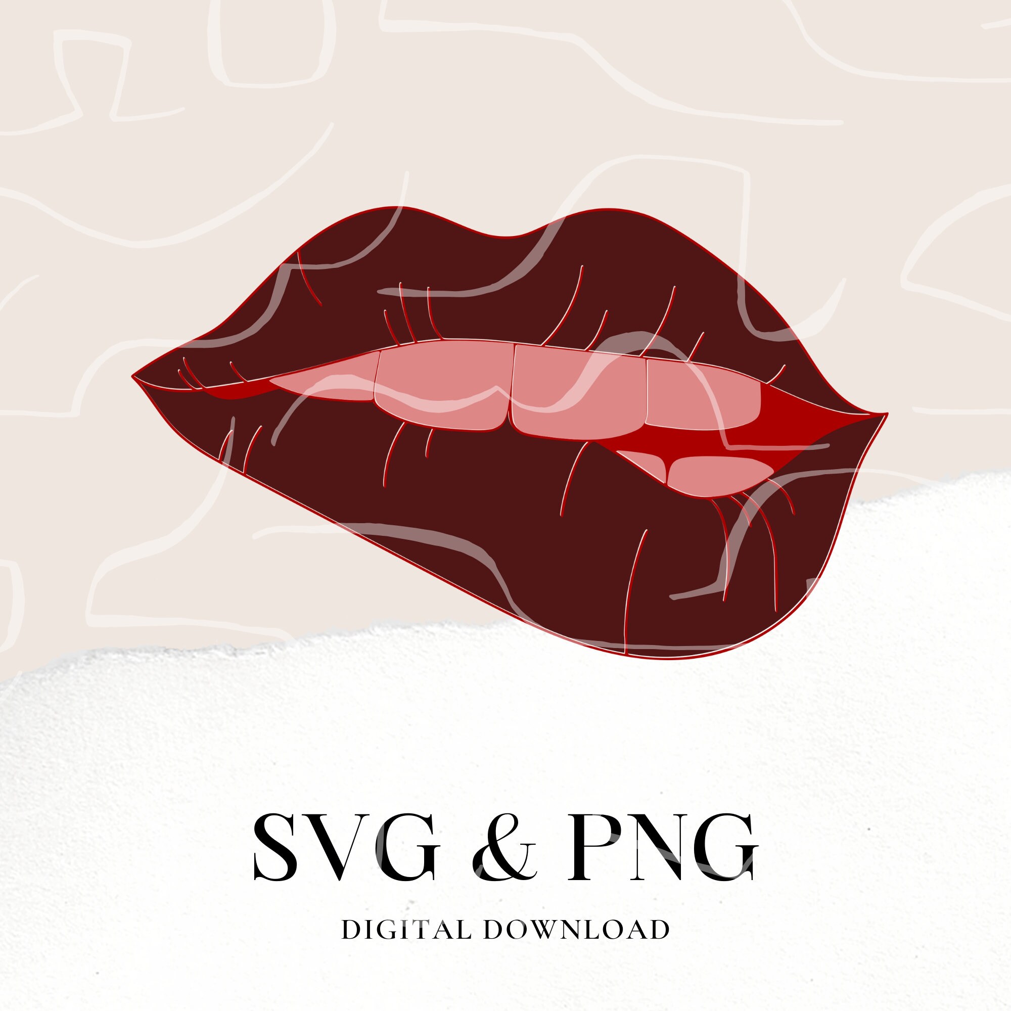 Morder el labio SVG - Labios femeninos SVG - Baddie SVG - Sexy Lips Svg ...