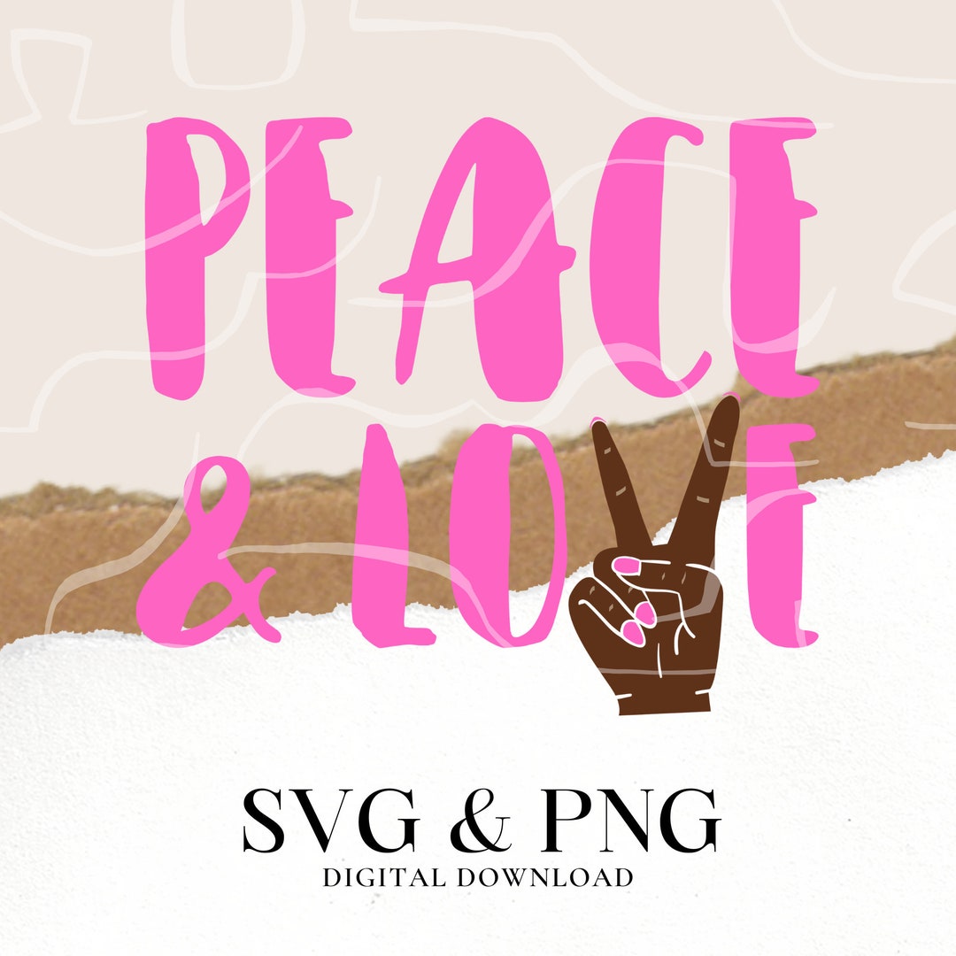 Peace Love SVG - Peace Hand Svg - Boho Svg - Black Girl Svg - Womens ...