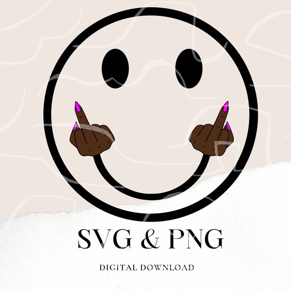 Female Middle Finger SVG Emoji SVG Smiley Face SVG Girl - Etsy