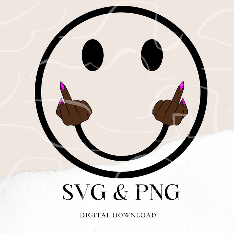 Weiblicher Mittelfinger SVG - Emoji SVG - Smiley Gesicht SVG - Girl ...